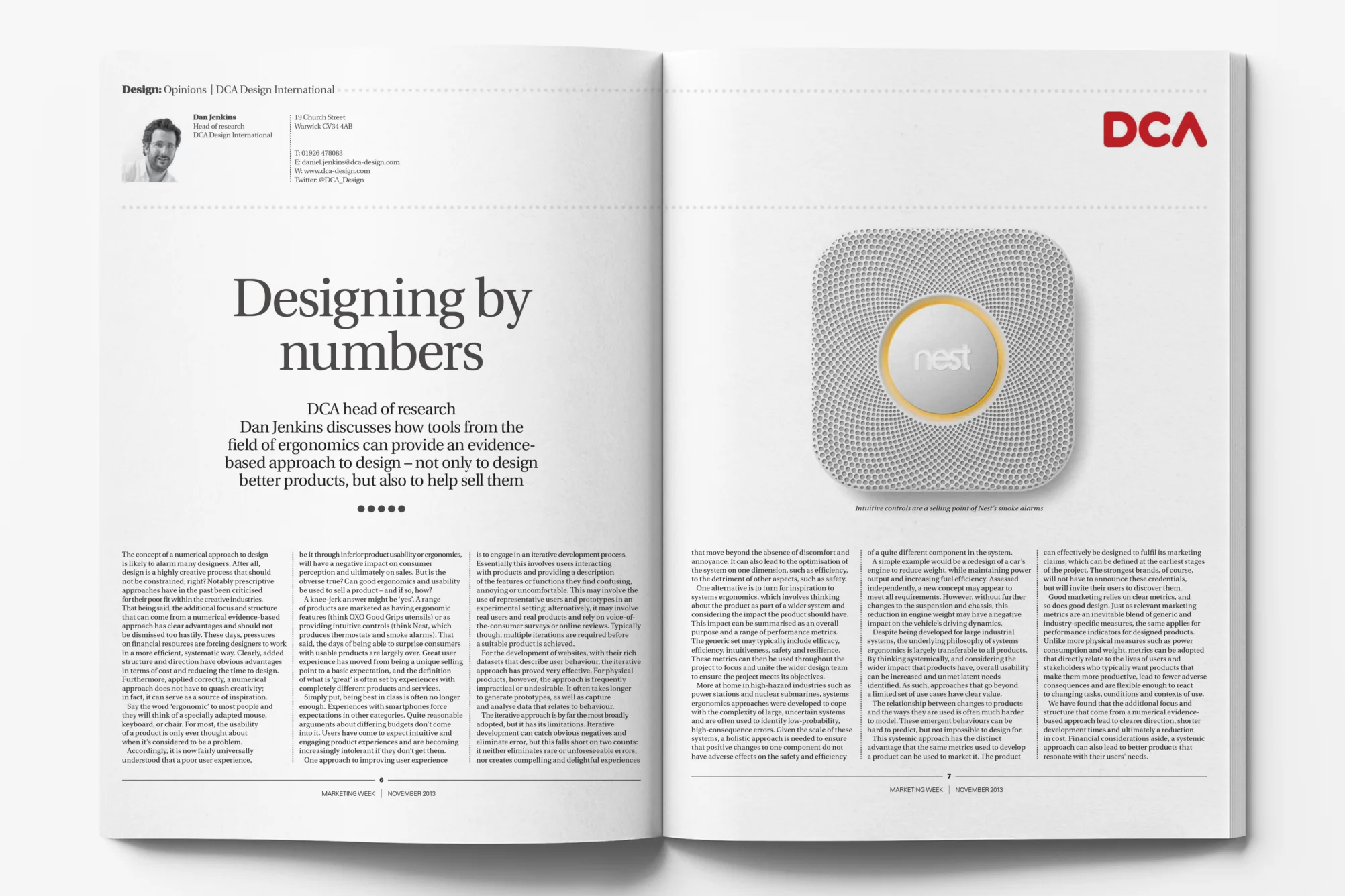 Dr Dan Jenkins talks to Marketing Week about "designing by numbers" - News - DCA Design